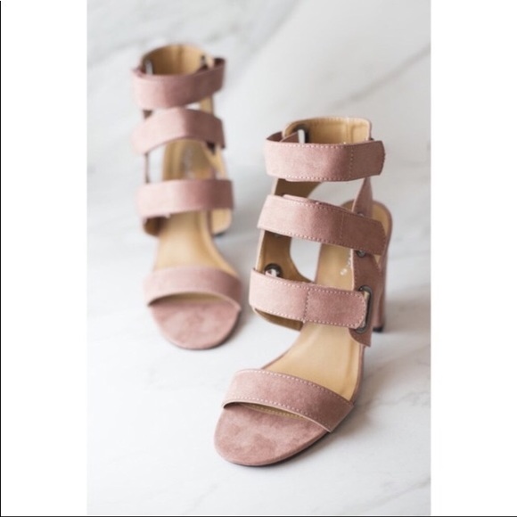 Shoes | Mauve Strappy Sandal Heel Shoe | Poshmark